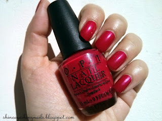 old: shine eye's shiny nails: opi california raspberry