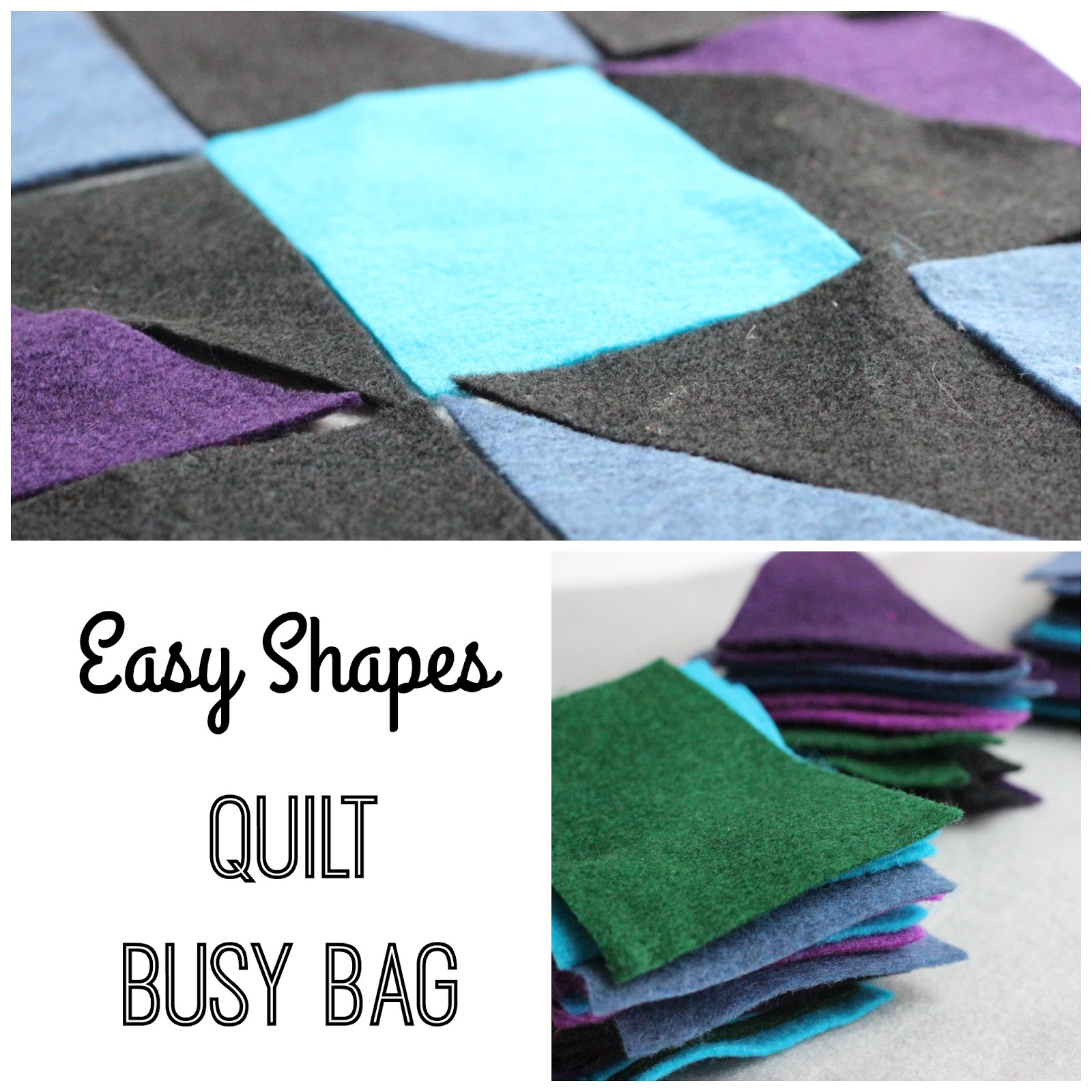 Kitchen Floor Crafts: Easy Shapes Quilt Busy Bag