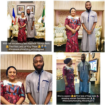 Celebrity stylist Swankyjerry pictured with First Lady of Kogi state ...