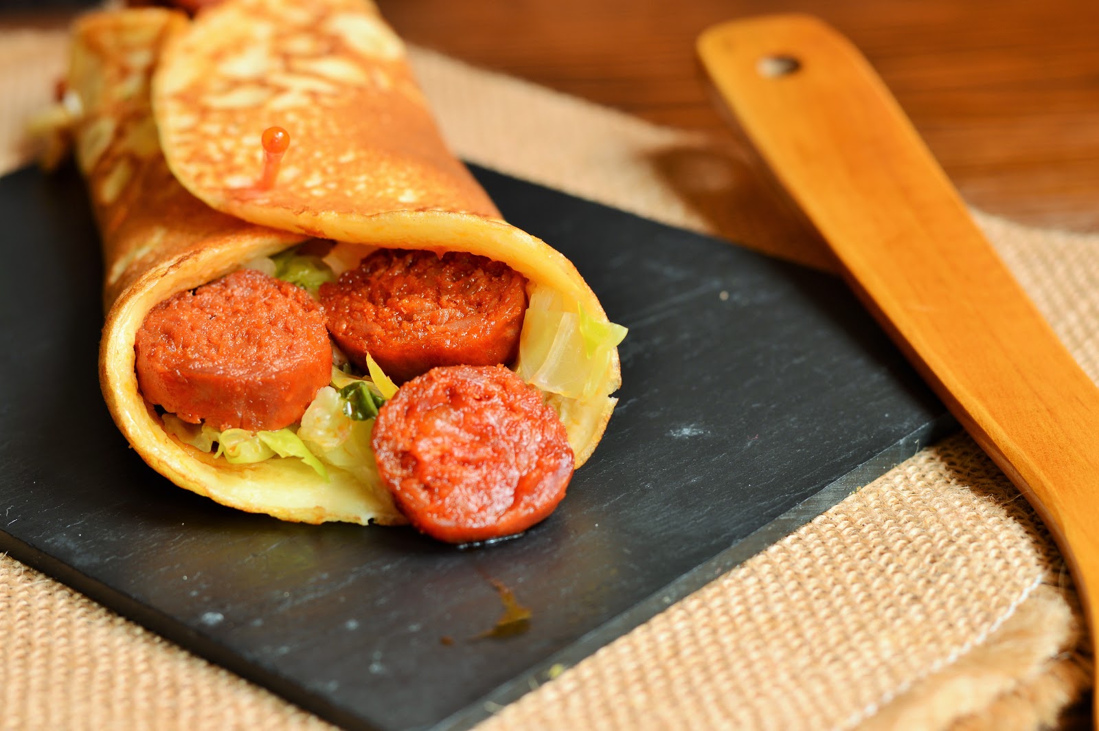 Las recetas de Noe: Crepe relleno de verdura y chorizo Asturiano