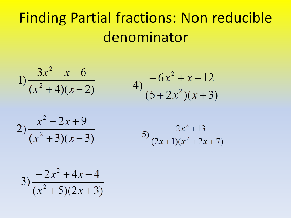 Math12: Chapter 1- Partial fraction