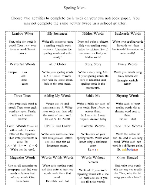 Grade 5 Discovery School: Spelling