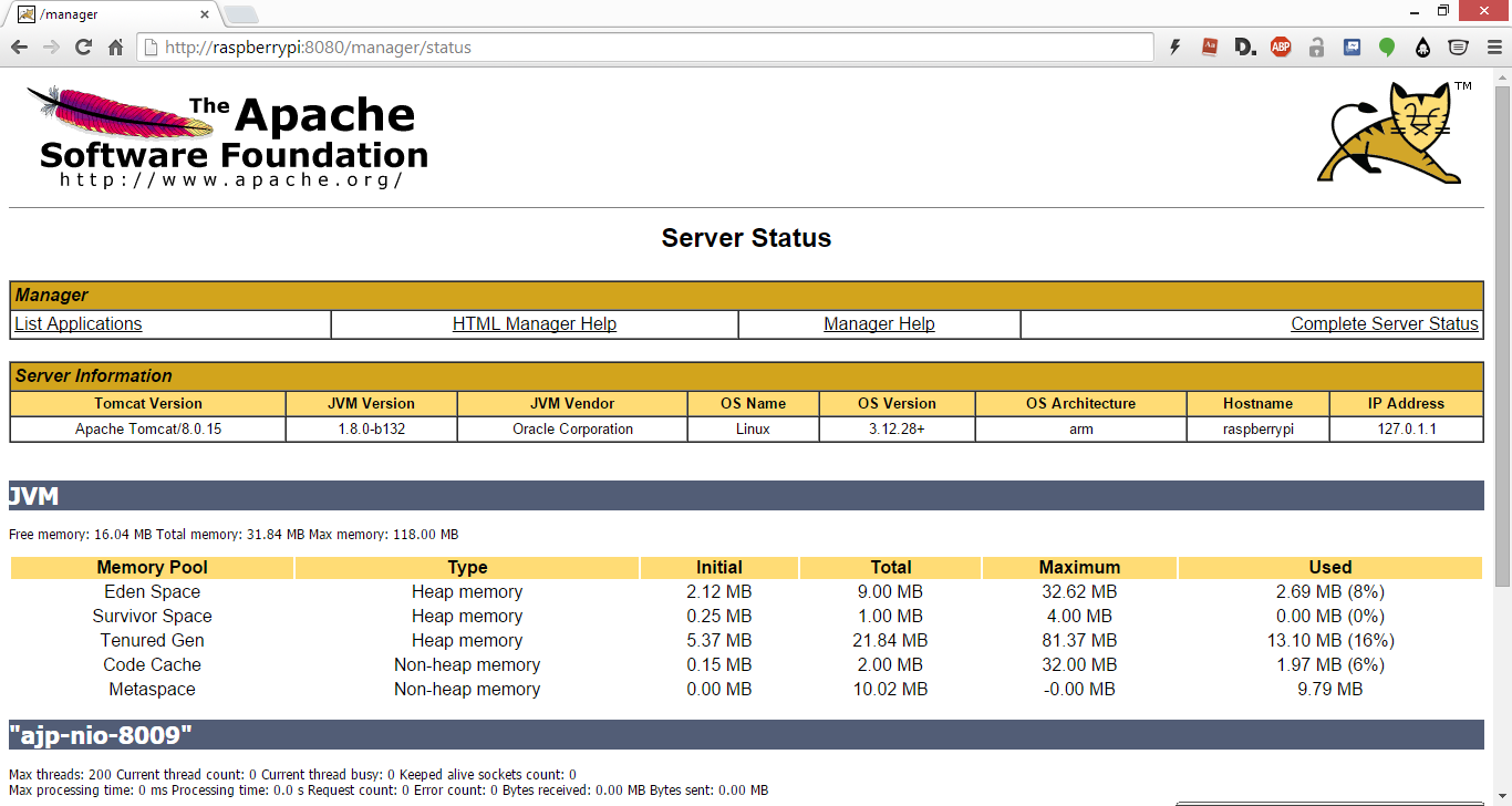 Electronic ++: Raspberry Pi : Instalar Apache Tomcat 8 Electronic ++: Raspberry Pi : Instalar Apache Tomcat 8
