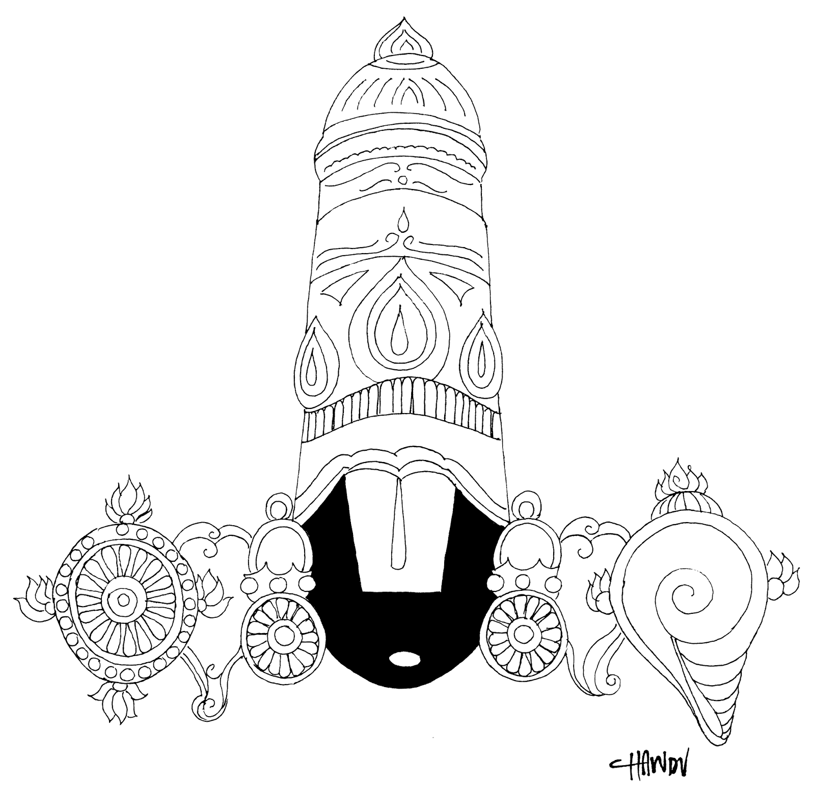 Tamil Cliparts: Venkatachalapathi Line Drawings for invitations