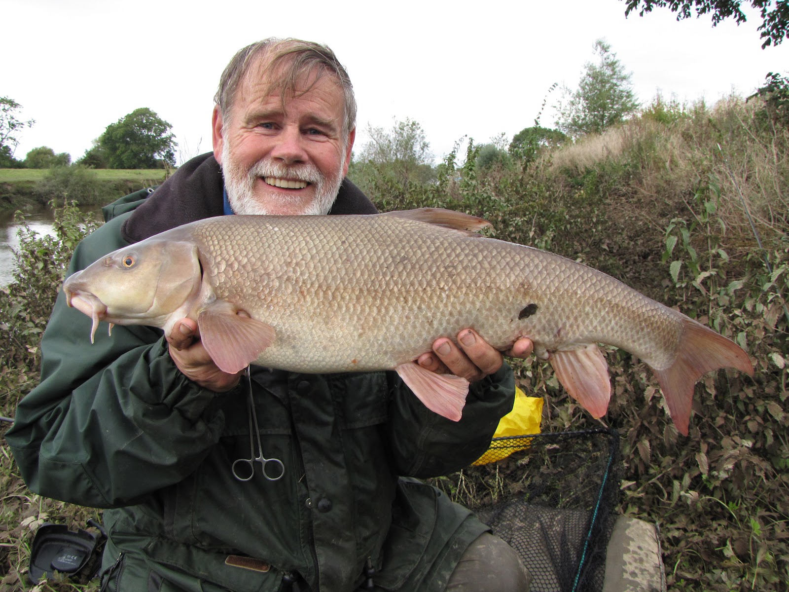 Travelling Man: A near brace of double figure barbel.