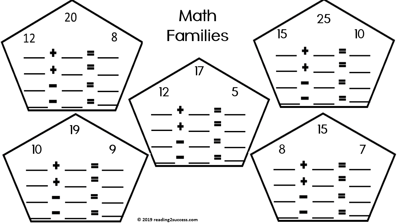Reading2success: Number Family Activity and Practice Pages