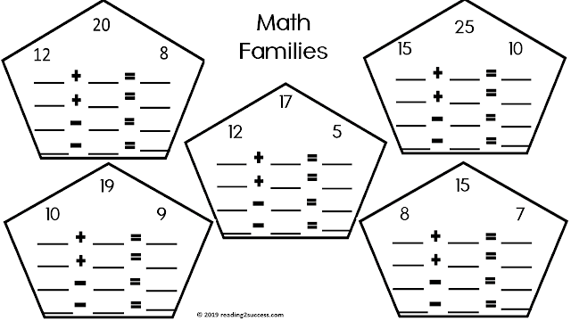 Reading2success: Number Family Activity and Practice Pages