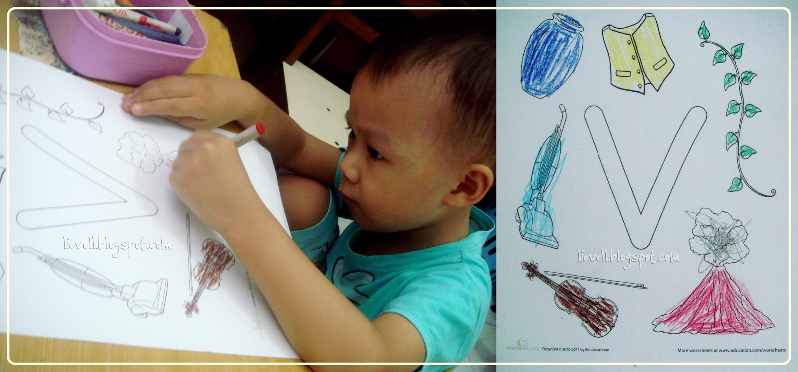 Preschool : Letter V and Valentine - Lievell