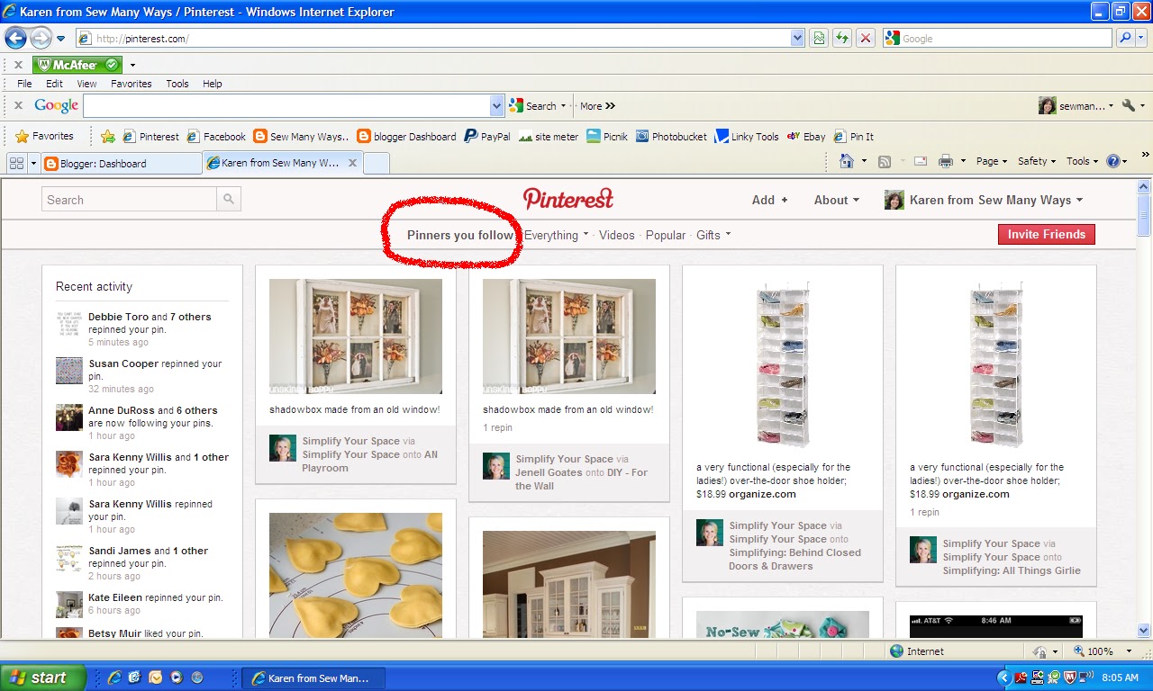 Sew Many Ways...: Pinterest Help...How to Pin and Repin