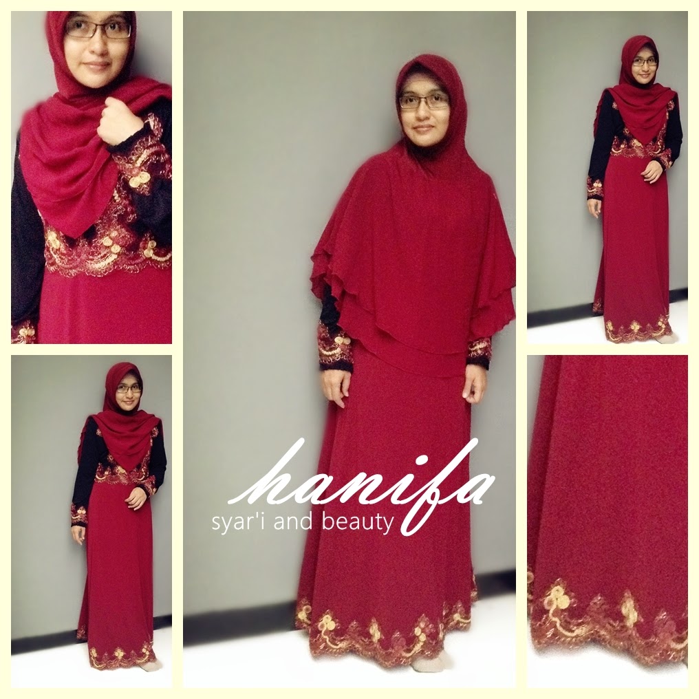 hanifaindonesia.net: DRESS PRINCESS MARUN HITAM | GAUN PESTA MUSLIMAH ...