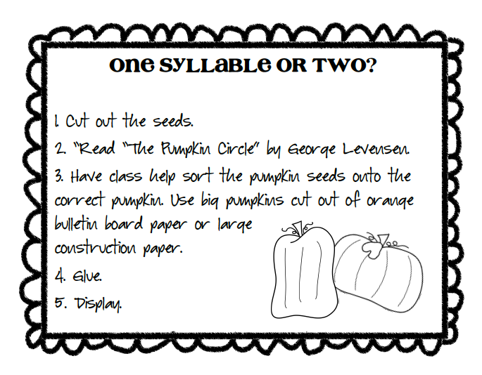 Fun For First: Pumpkin Syllables and an Awesome Halloween Craft Book