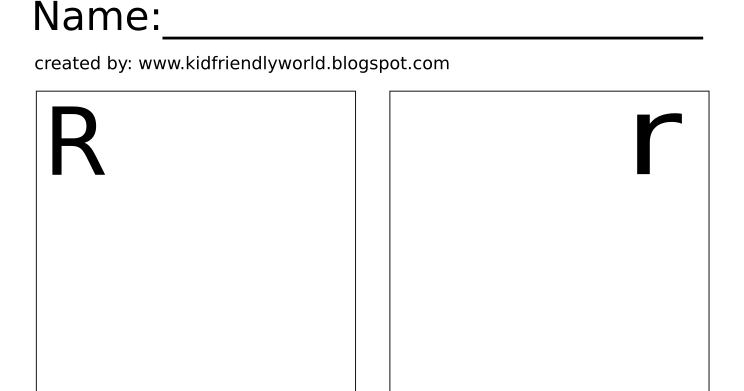 A Kid Friendly World: Letter R Cut& Paste FREE Pre-K Printable!