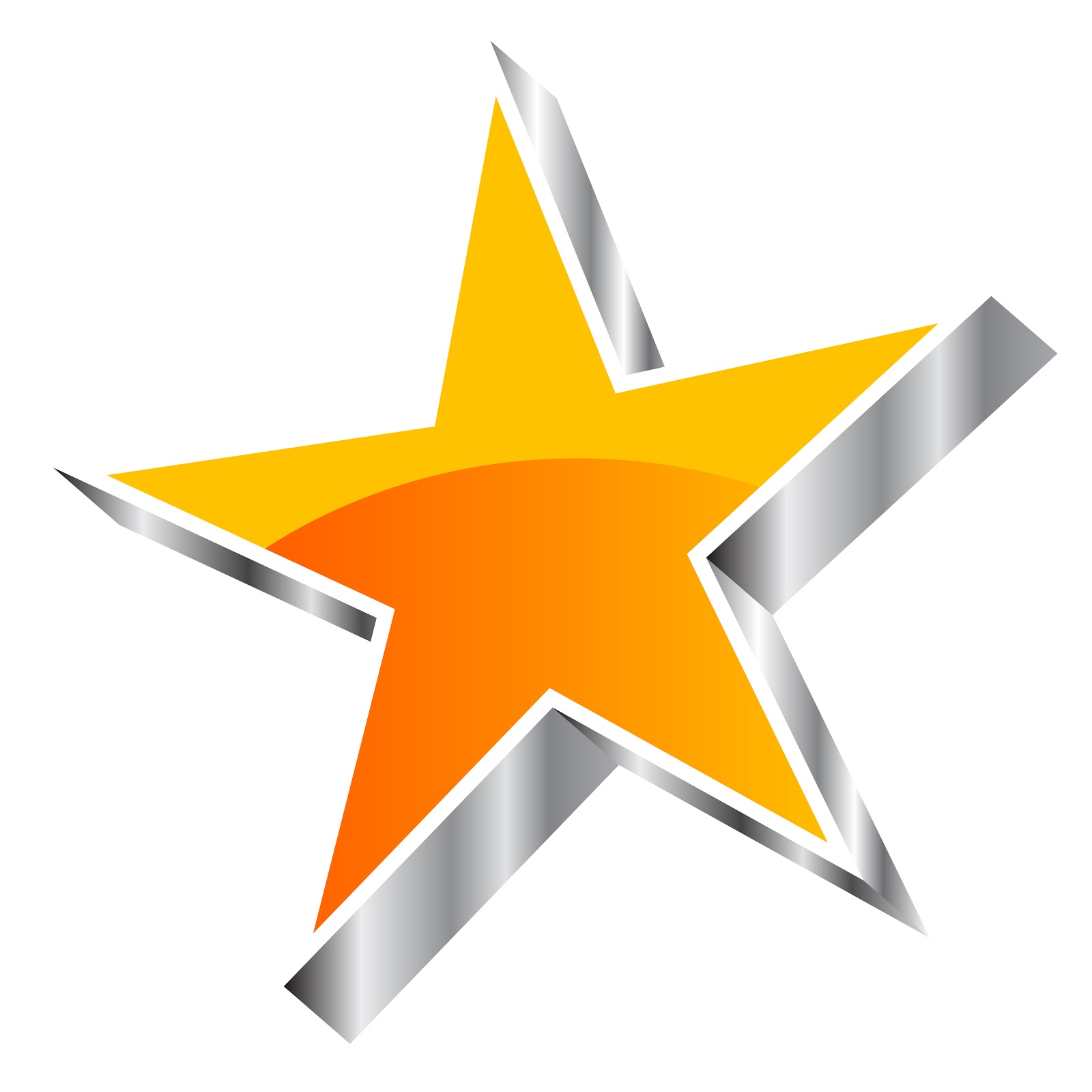 Orange glossy vector star