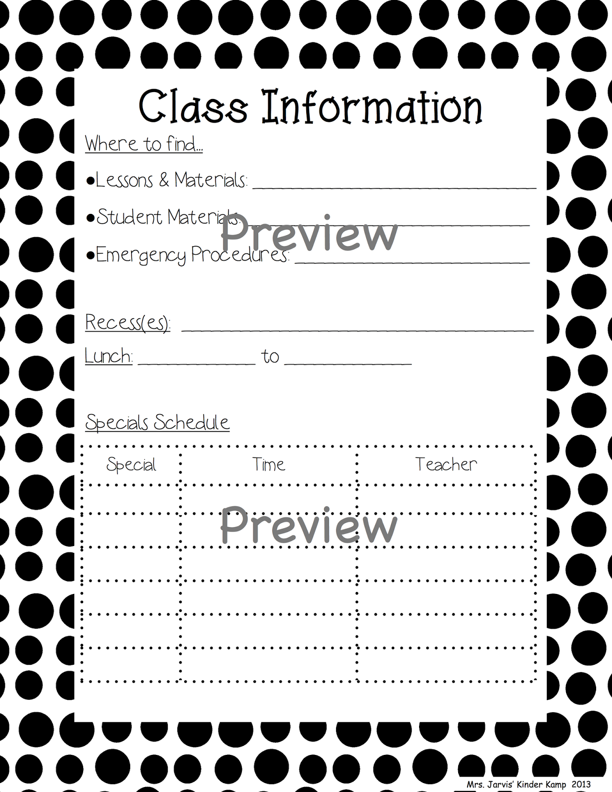 Mrs. Jarvis's Kinder Kamp: Back to School Sale--- 10% off all Products ...