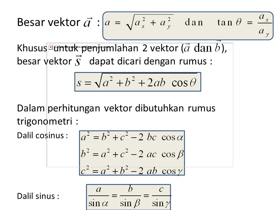 berikut rumus vektor dan contohnya lengkap