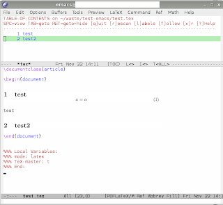 Gnuplot, Latex and Scripting: emacs show latex index (reftex)