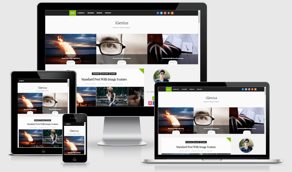 iGenius Responsive Modern Blogger Theme - FREE SEO BLOG TEMPLATES