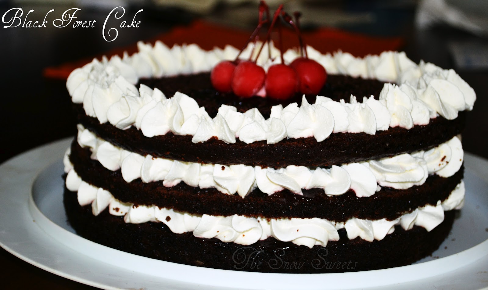 the snow sweets: Black Forest Cake ( torta selva negra)