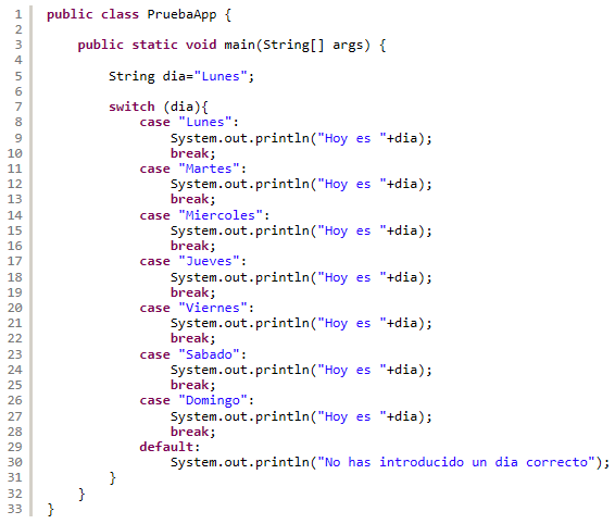 Programación Orientada a Objetos: ESTRUCTURAS DE CONTROL