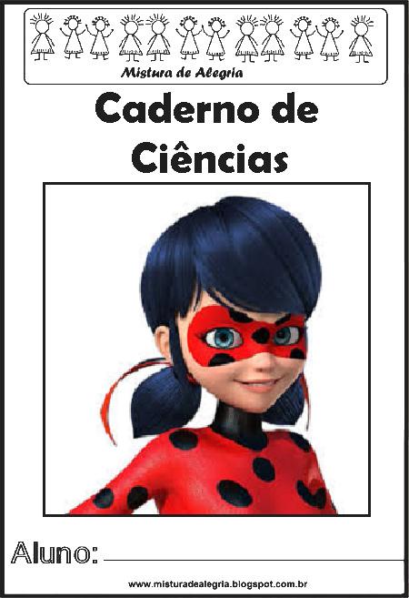 CAPAS PARA CADERNOS - LADYBUG E CAT NOIR - Mistura de Alegria
