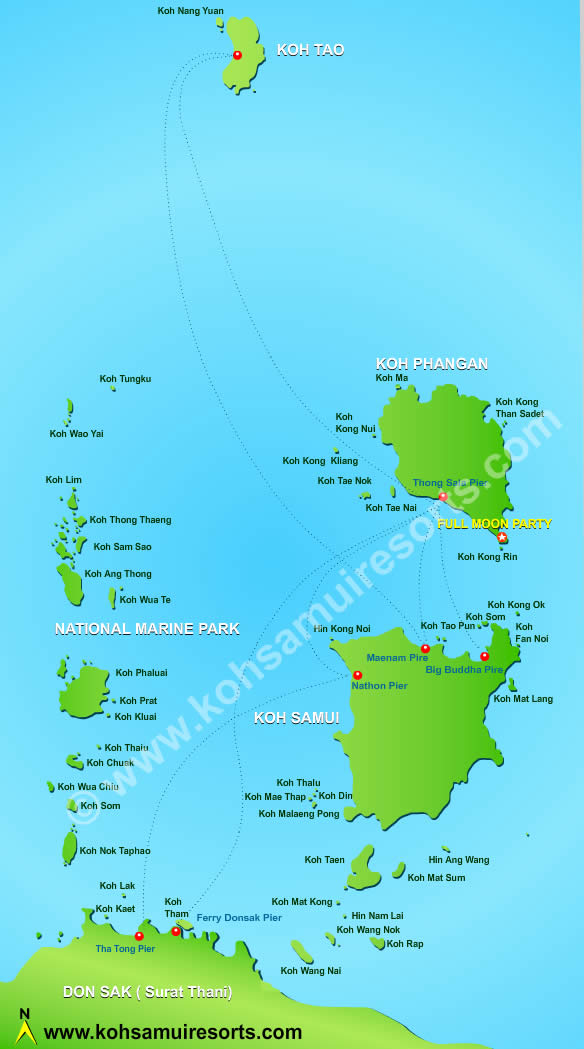 Samui Attractions Places: Map of Thailand, Koh Samui, Hoh Phangan , Koh ...