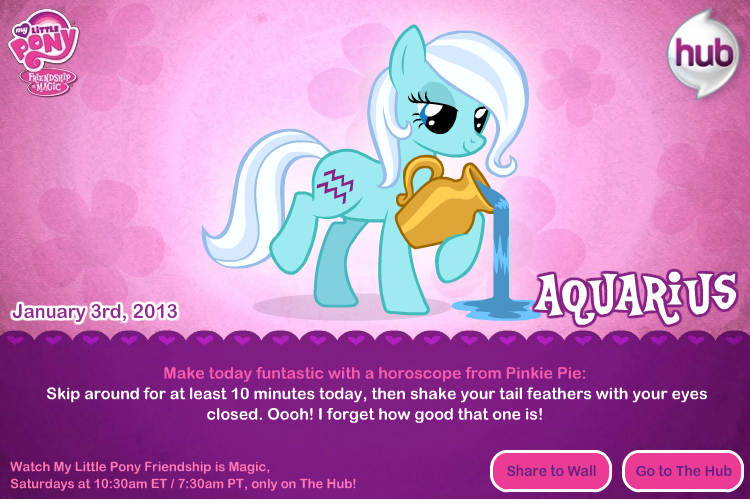 Equestria Daily - MLP Stuff!: Ponyscopes from The Hub