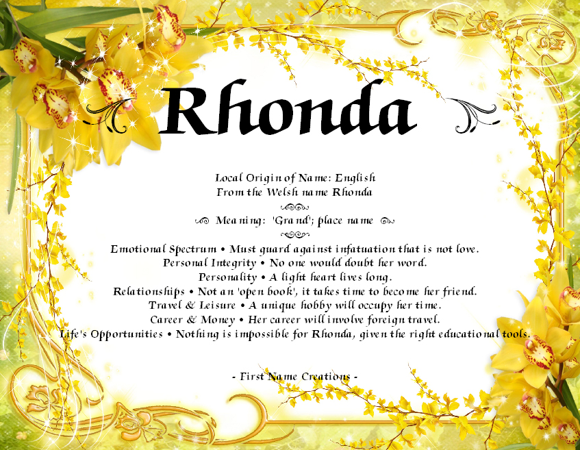 Rhonda | . . . Tell Me Your Name . . . | Pinterest | Cool Stuff