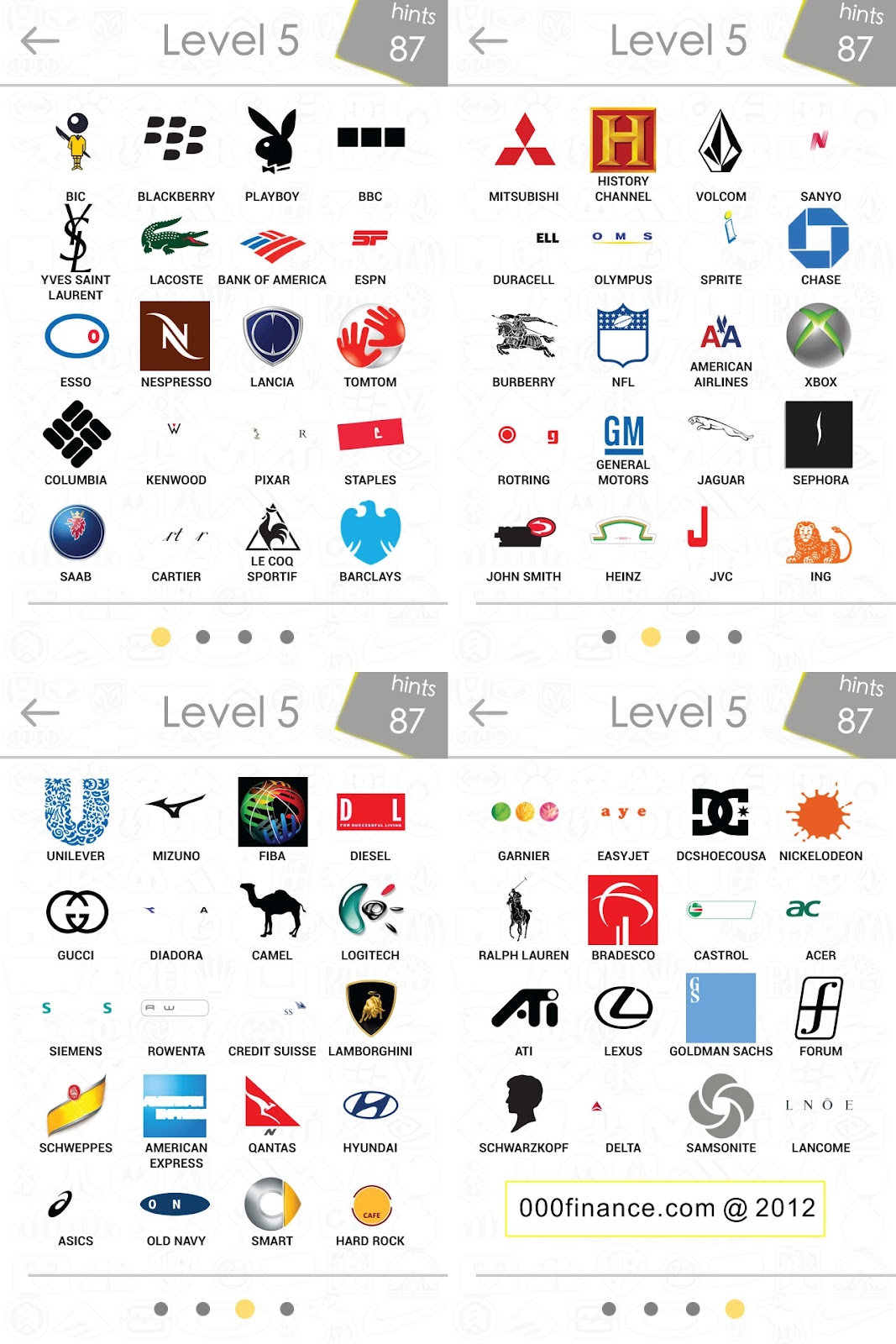 Logos Quiz Answer Level 5 Logos Quiz Answers For IPhone IPad IPod