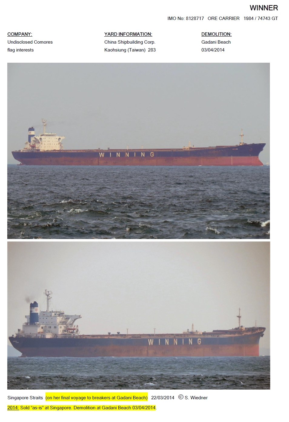 Cargo-Vessels-International / Non-Commercial-Shipping-Research: Ore ...