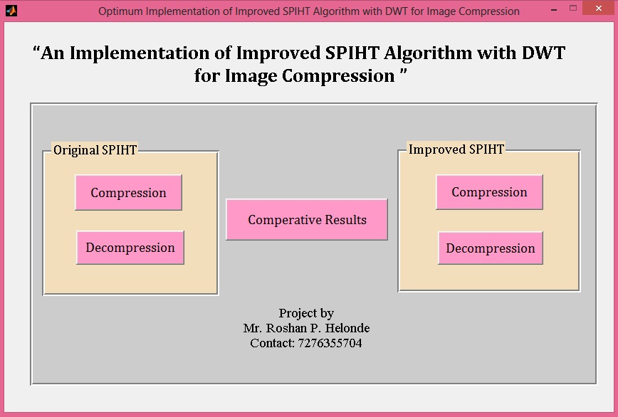 Image Compression Using Improved Spiht With Dwt Matlab Project Code ~ Matlab Projects