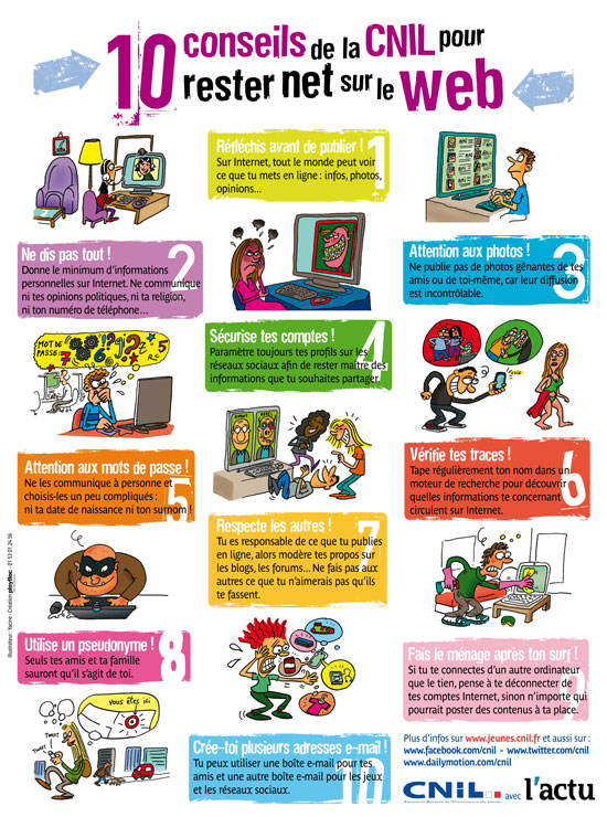 TICs en FLE: Fiche : 10 conseils pour rester net sur le web