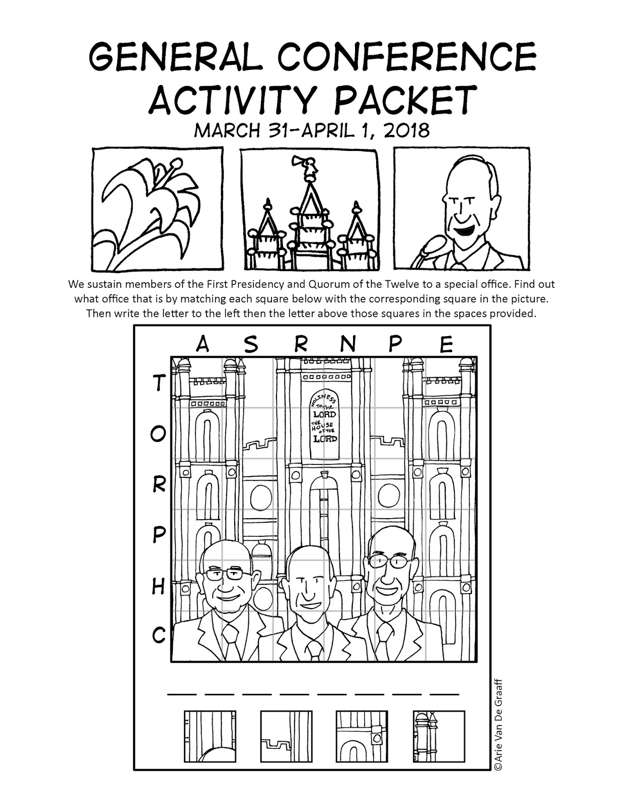 Ward Cartoonist: Your April 2018 General Conference Activity Packet