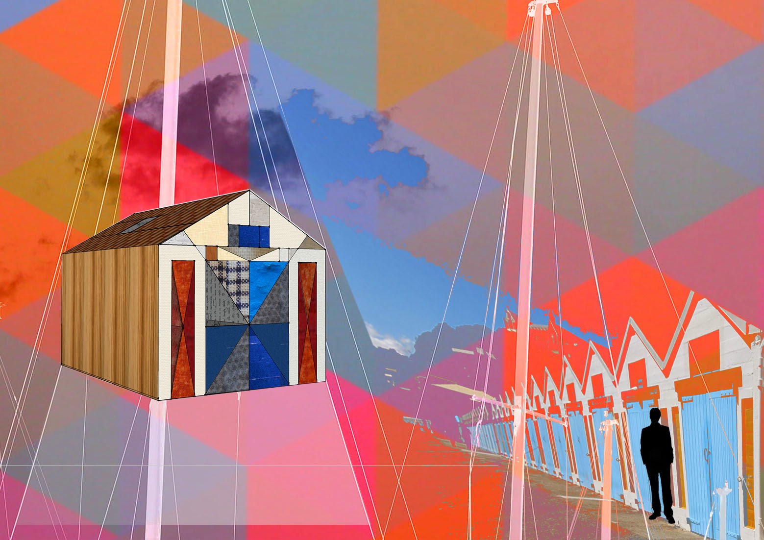 Franziska's Space: final (1) plan, elevation, perspective, section