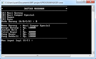 Program Kasir C++