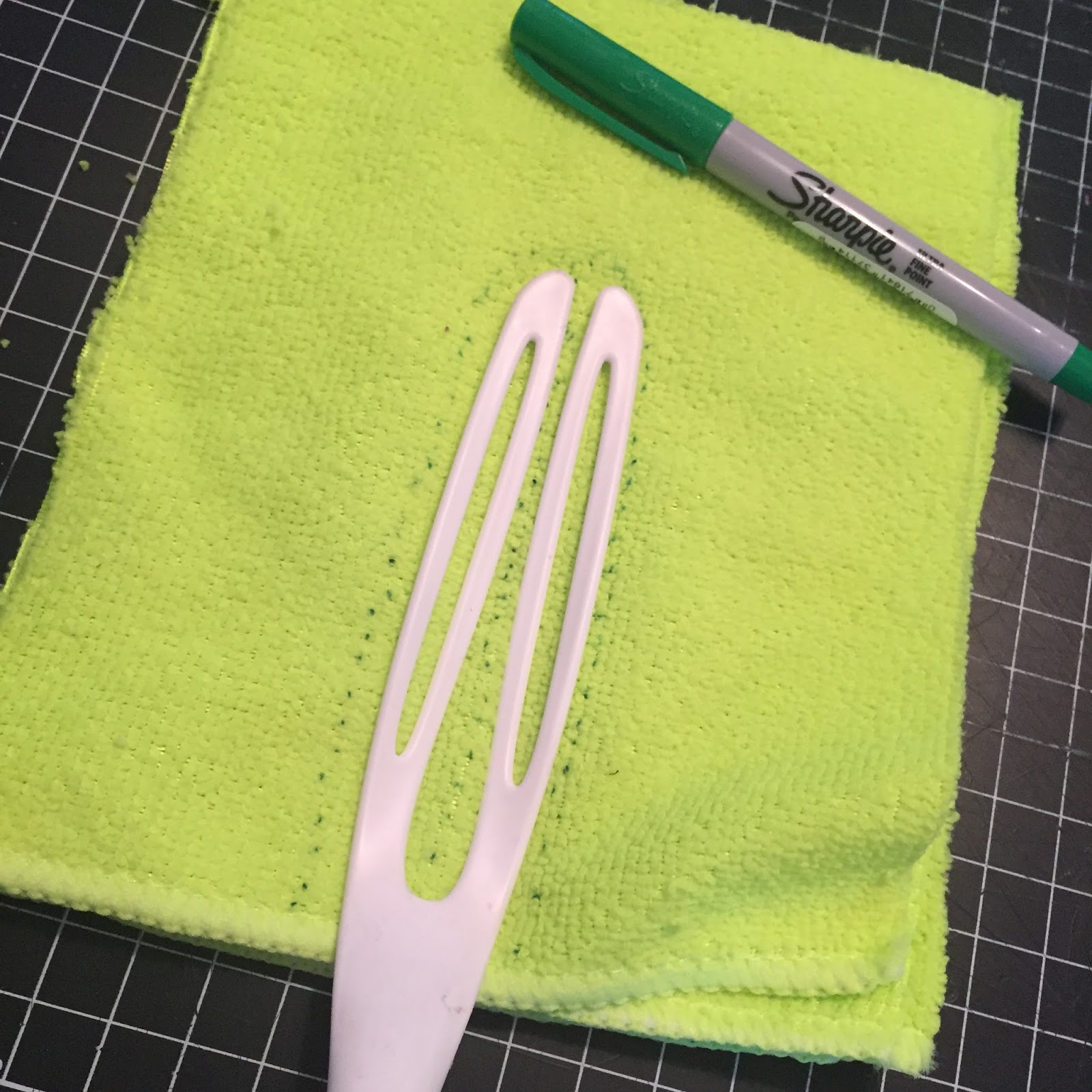 Lay the handle in the middle of the stacked and with a fine tipped ...