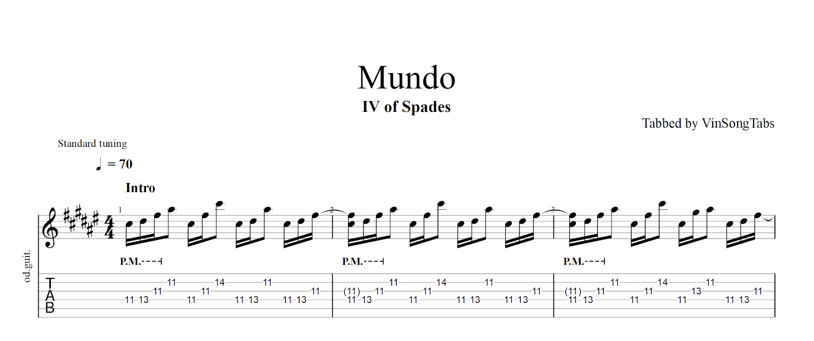 VinSongTabs: Mundo - IV Of Spades (Band Tabs XD)
