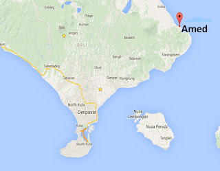 Bali Indonesia tourism map: Amed Beach