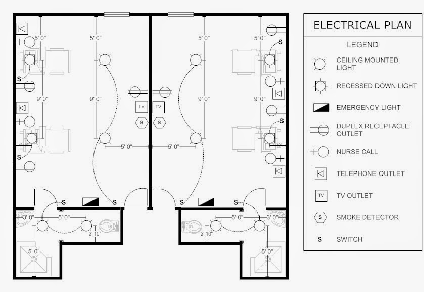 Electrical Engineering World: Patient Room Electrical Plan