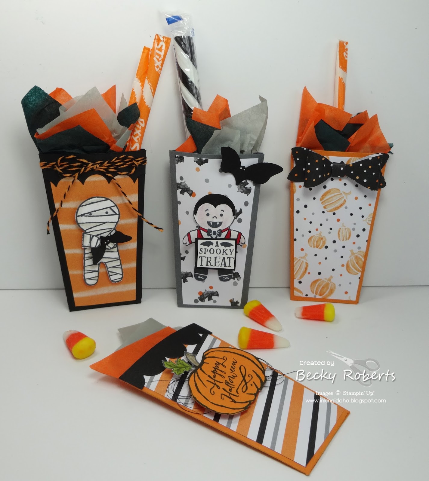 Inking Idaho: Halloween Popcorn Box Thinlits Pouches