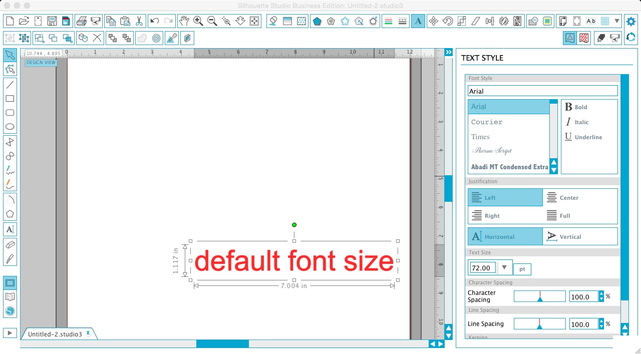 'Changing' the Default Font Size and Style in Silhouette Studio ...