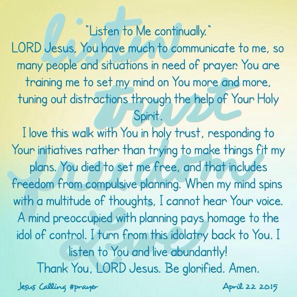 Bakers' Blessings: Jesus Calling prayer - April 22