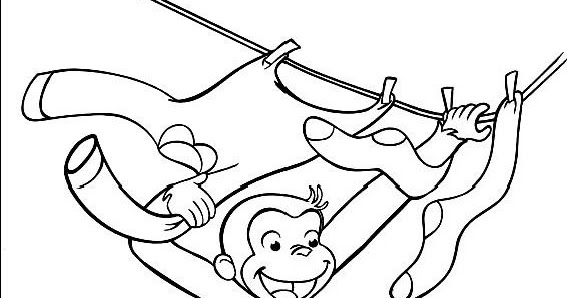 Desene de colorat si planse educative: Desene de colorat - Curiosul George