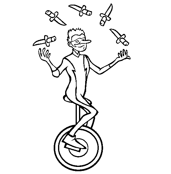 Juggling Coloring Pages Circus Knives Juggler Juggle Thecolor Color ...