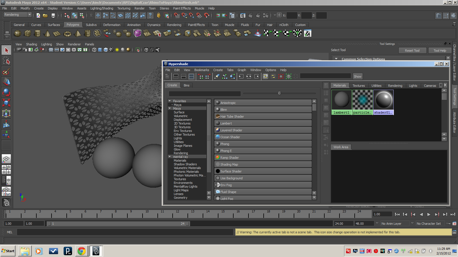 RPI_Arch Digital Sessions: Maya: Introduction to Mental Ray Materials