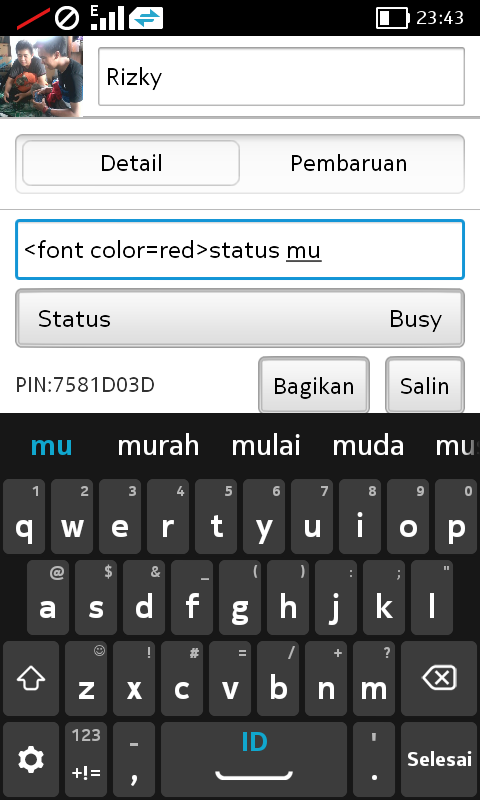 Cara Membuat Status BBM Tebal , Miring , Garis Bawah , Dan Berwarna ...