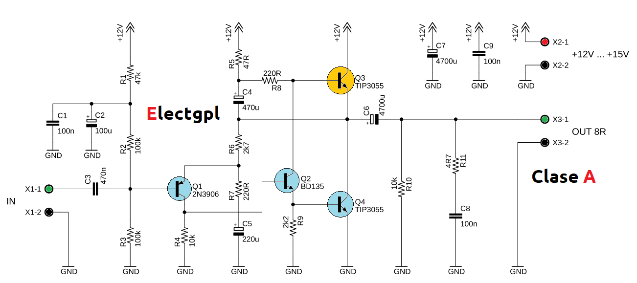Electgpl Electrónica: Amplificador de Audio en Clase A