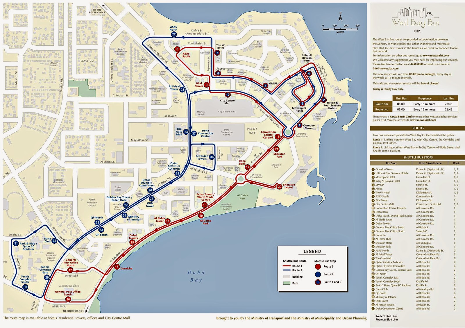 West Bay Bus service in Doha