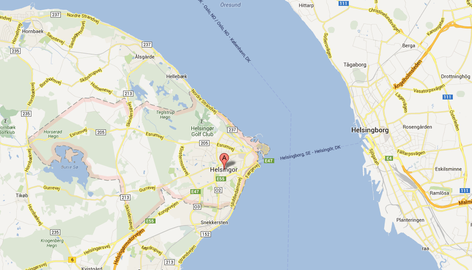 Kronborg Castle On Map