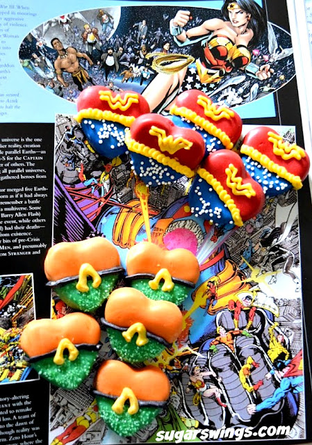 Sugar Swings! Serve Some: Wonder Woman & Aquaman Candy Hearts