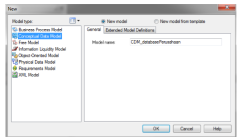 Membuat diagram CDM - Our Akuntansi
